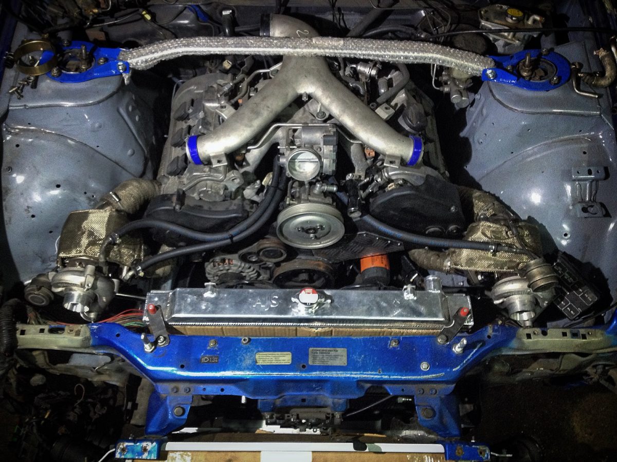 Nissan 200SX with a Twin-Turbo Audi V6 - engineswapdepot.com