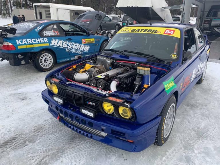 BMW E30 M3 with a 2JZ-GTE Races on Ice - engineswapdepot.com