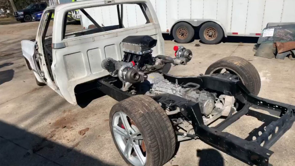 1986 Chevy Truck with a Mid-Engine Twin-Turbo LSA V8