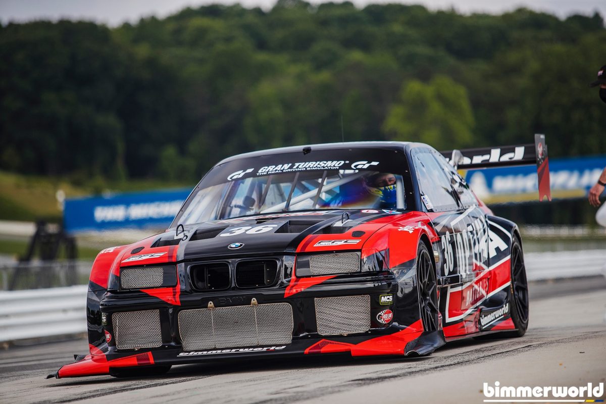 BMW E36 Race Car with a Twin-Turbo V8 Tests at Road Atlanta