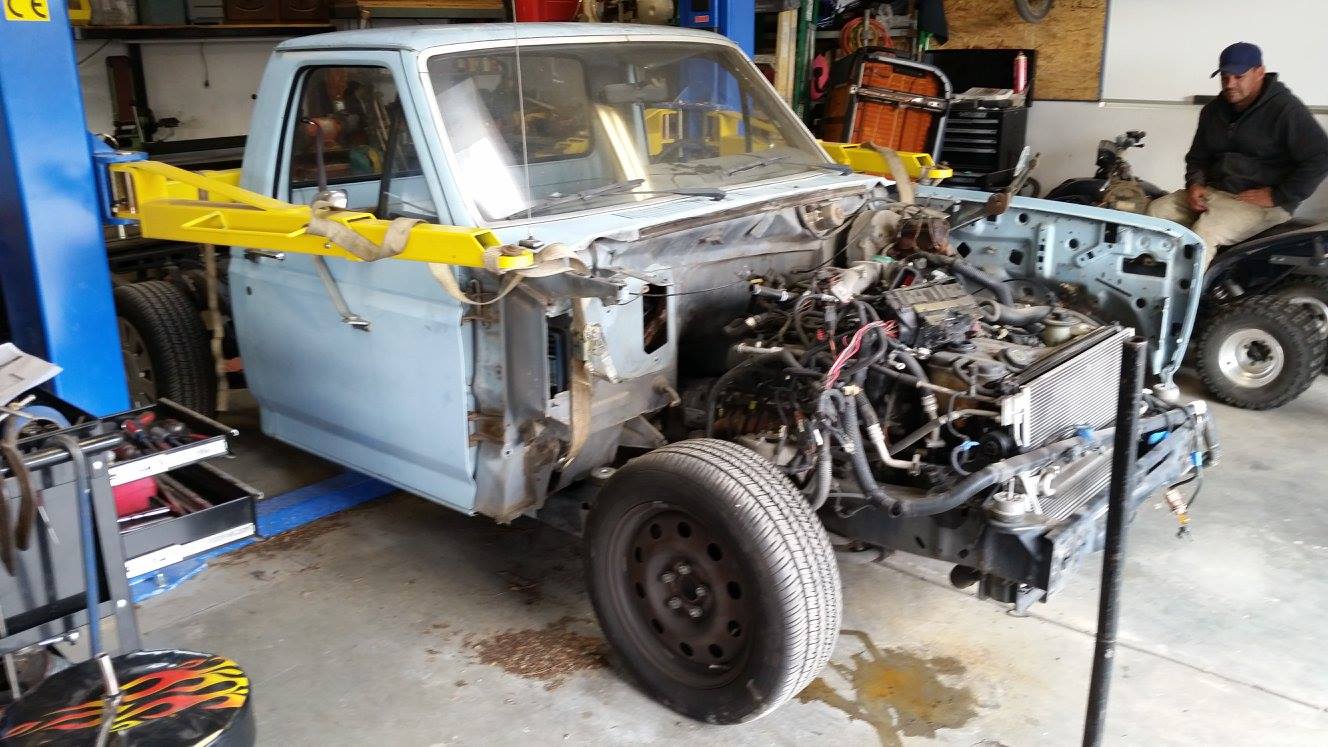 1985 Ford F-150 on a Crown Vic Chassis - engineswapdepot.com