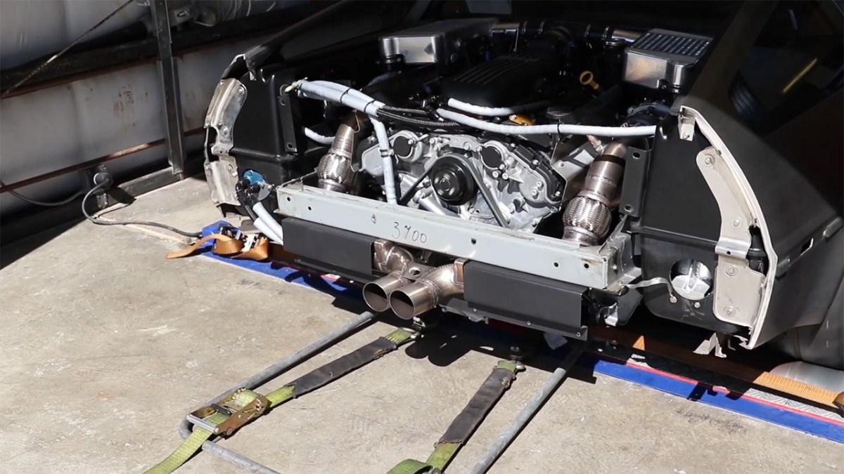 DeLorean with a Twin-Turbo Hyundai V6 at the Dyno - engineswapdepot.com