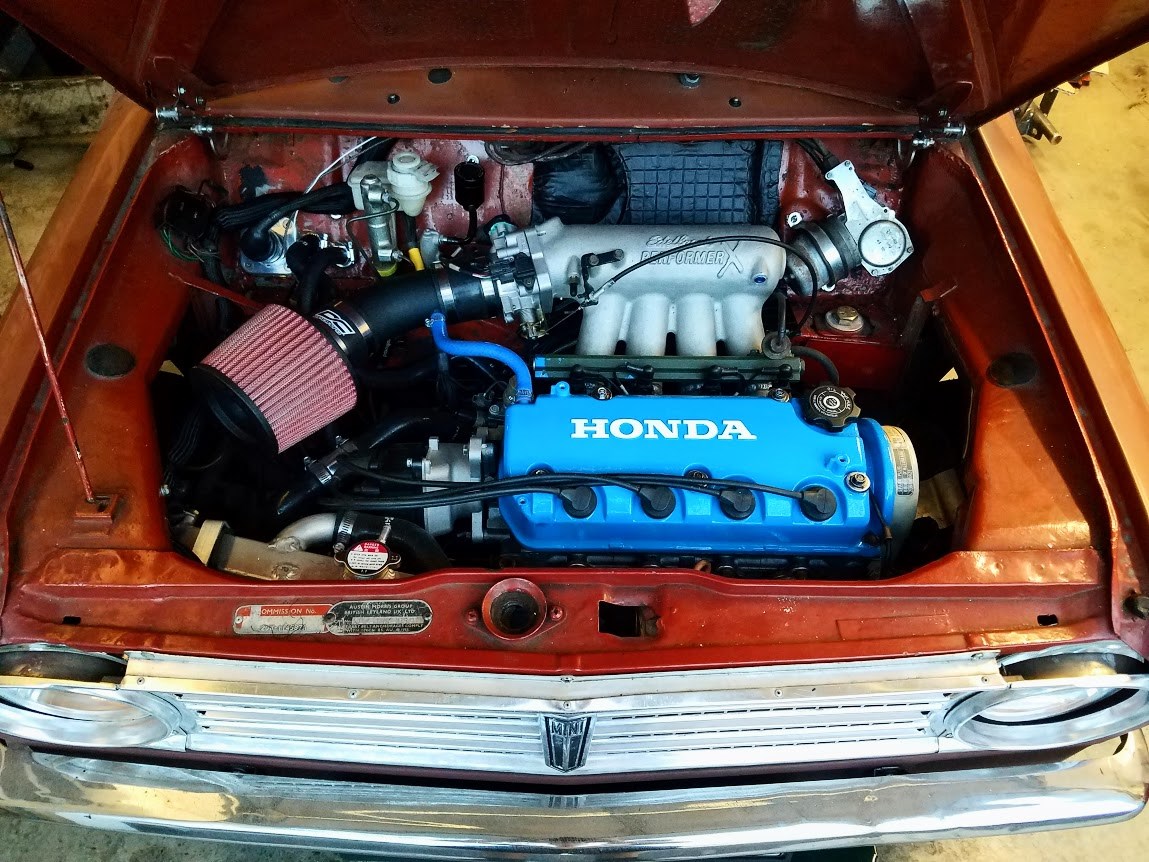 1976 Mini Clubman with a Honda D16 inline-four 03 – Engine Swap Depot
