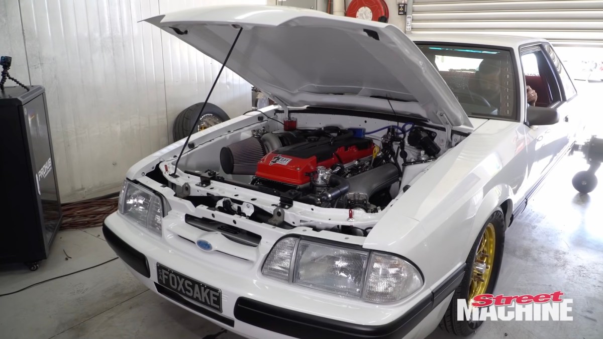 1989 Mustang with a Turbo Barra Inline-Six on the Dyno